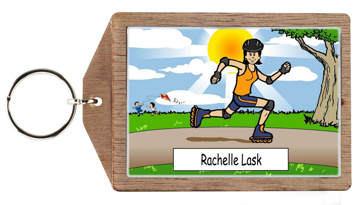 Printed Perfection Personalized Rollerblading - Female Key Chain | Wayfair