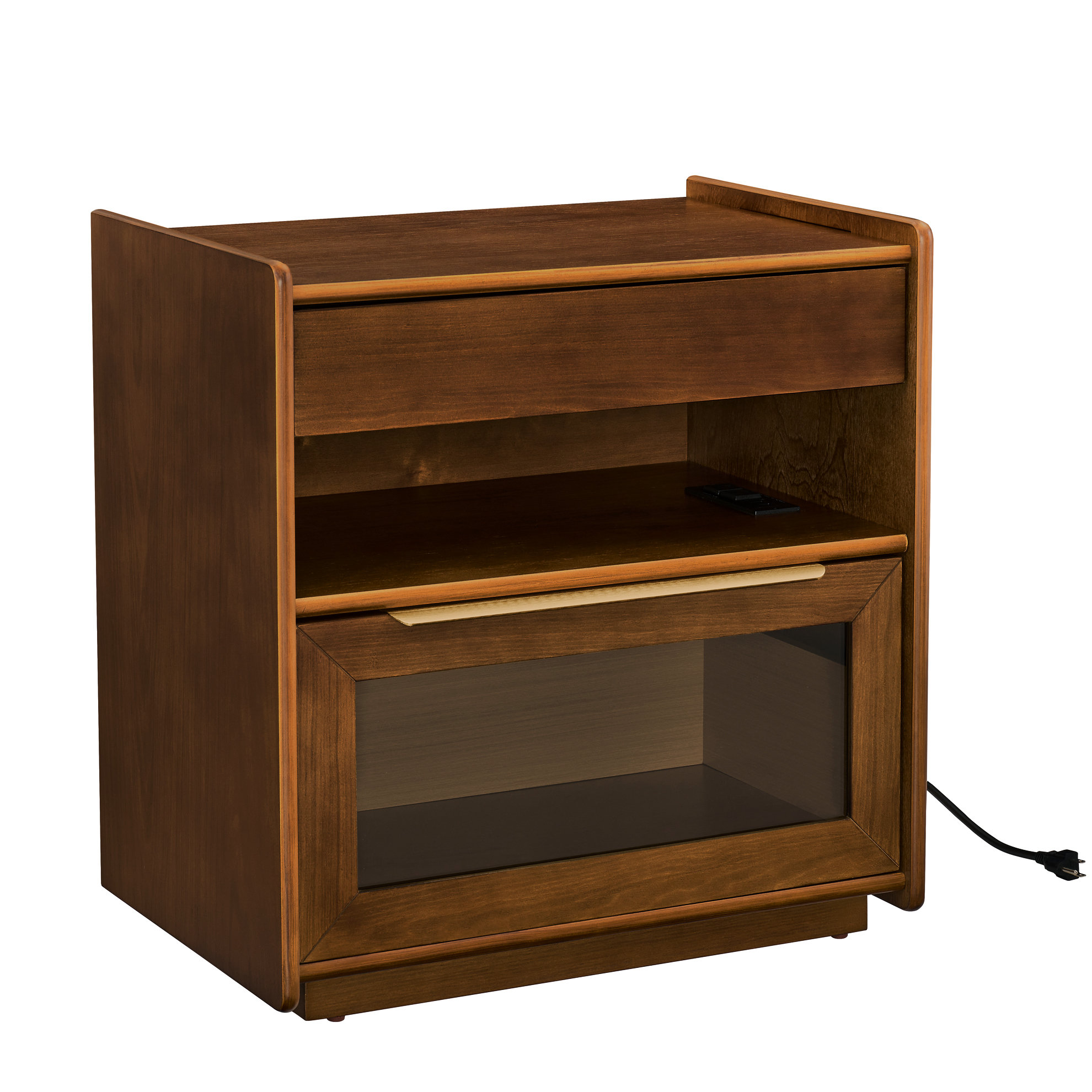 George Oliver End Table, Glass Drawer, Outlet Hole, Thoughtful Design ...