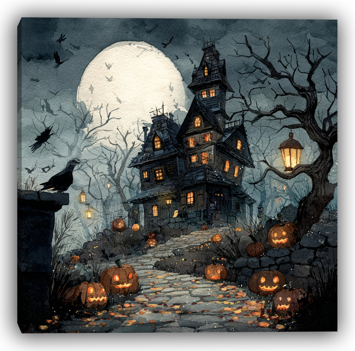 Ophelia & Co. Midnight Manor Path - Wrapped Canvas Wall Art | Wayfair