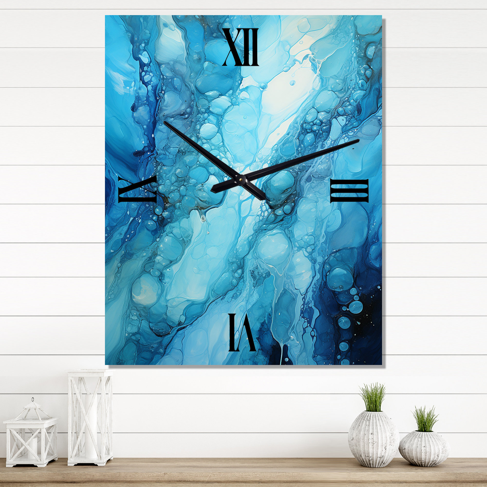 East Urban Home Symphony Blue Drip Painting II - Drip Painting Wall ...