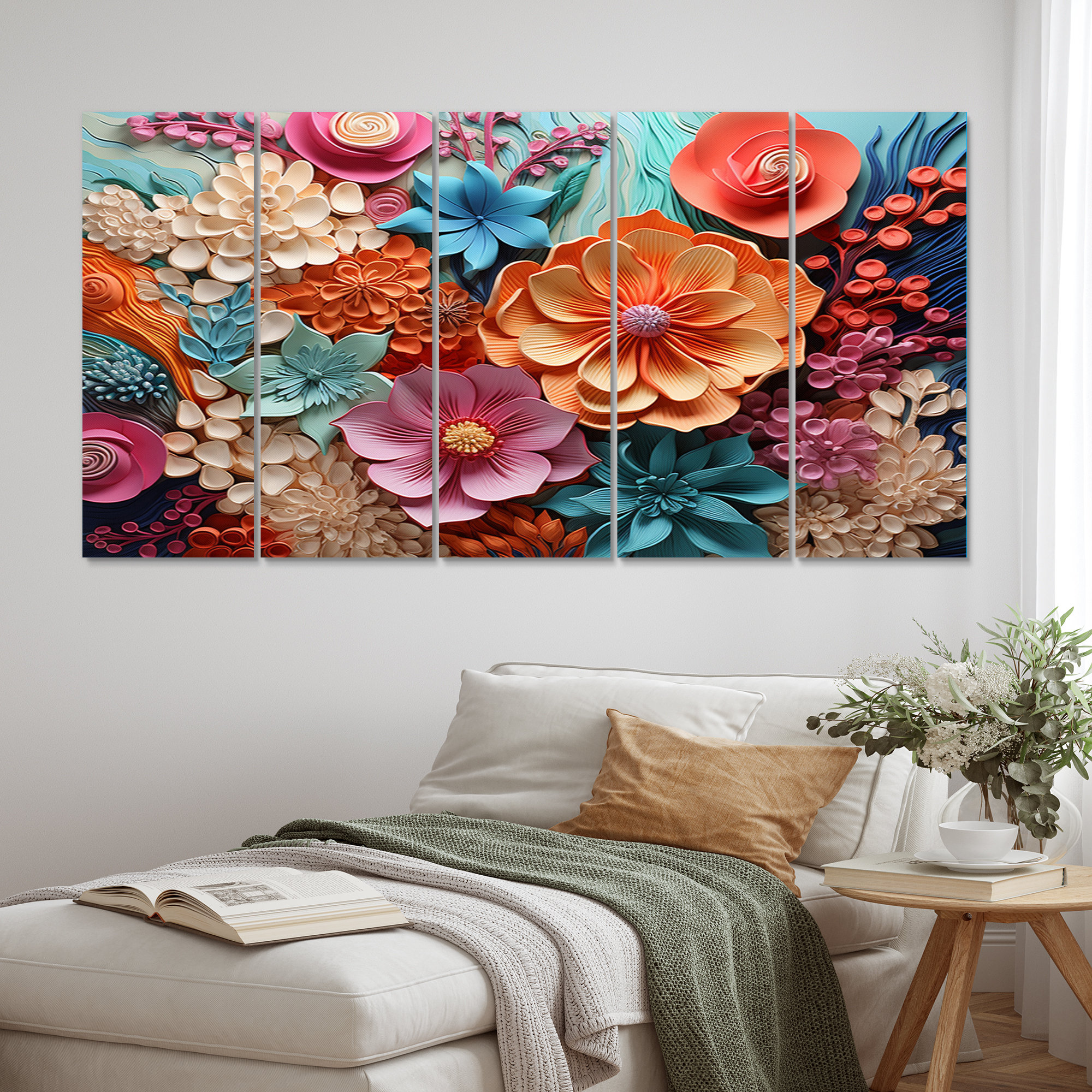 Design Art Coral Colorful Collage I 5 Pieces - Wayfair Canada