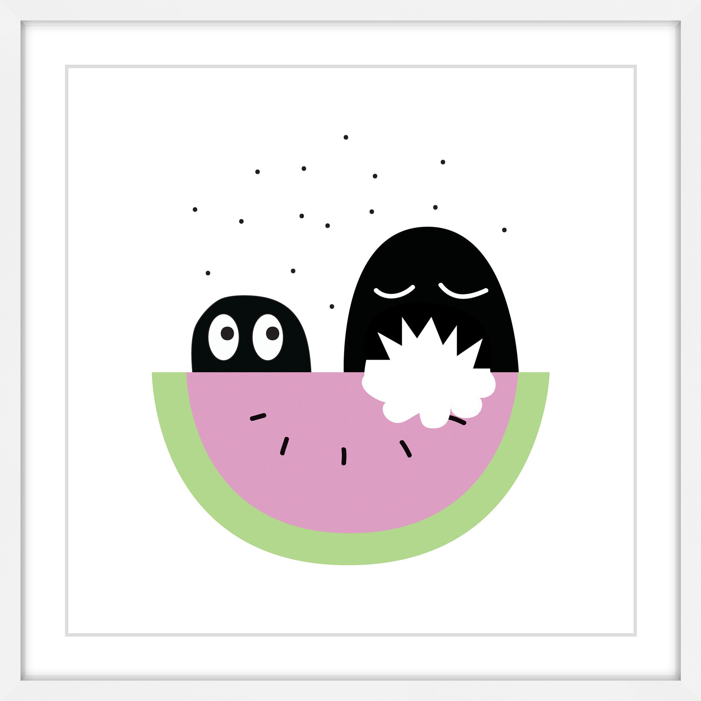 Marmont Hill 'Watermelon Bite' by Katarina Snygg Framed Print | Wayfair