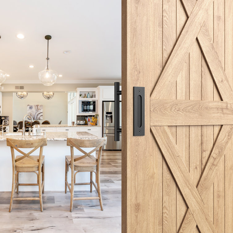 KAYU 12'' Black Carbon Steel Garden Gate Shed Pull Door Handle Two-Side ...