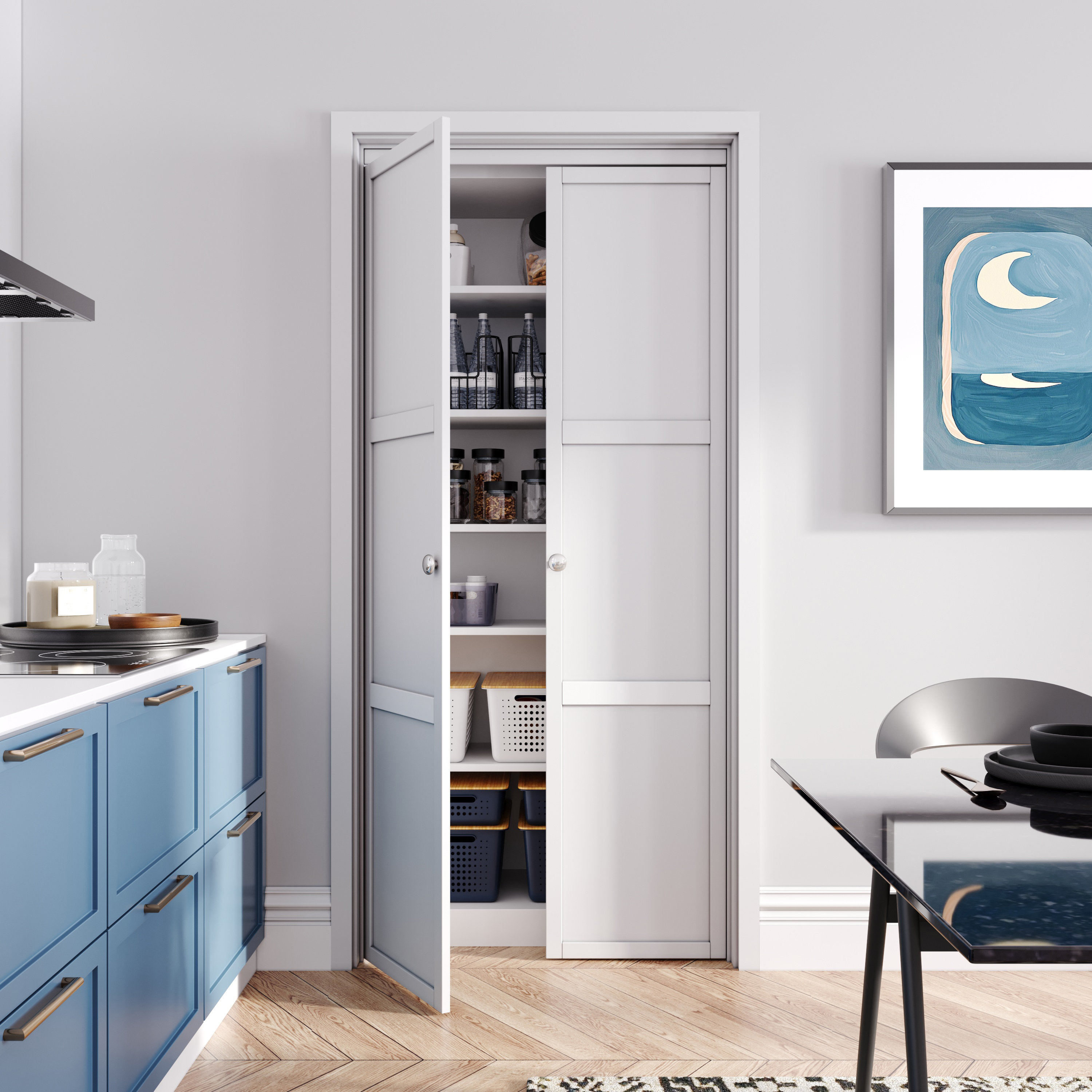 HOZONE 3-Lite Panel Manufactured Prefinished Pivot Doors with Hardware ...