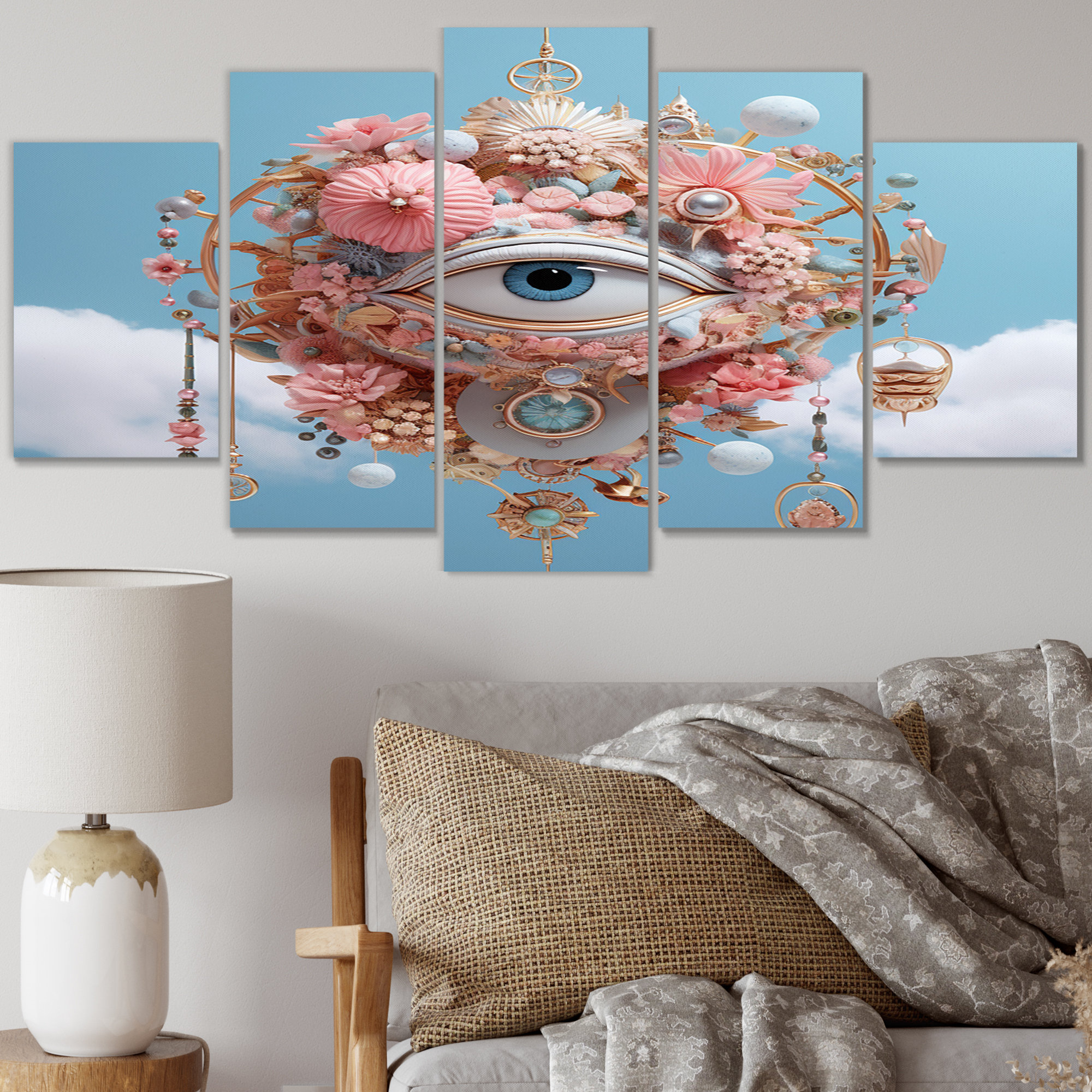 Design Art Eye Of The Beholder Surrealism - Modern Canvas Print - 5 ...