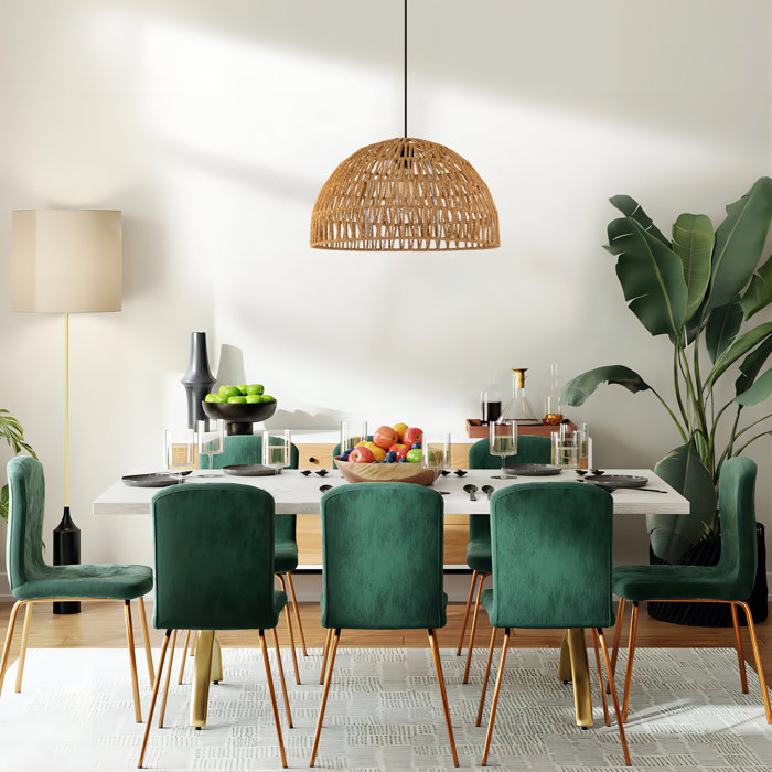 Bay Isle Home Burket 1 - Light Bohemian Woven Rattan Pendant & Reviews ...
