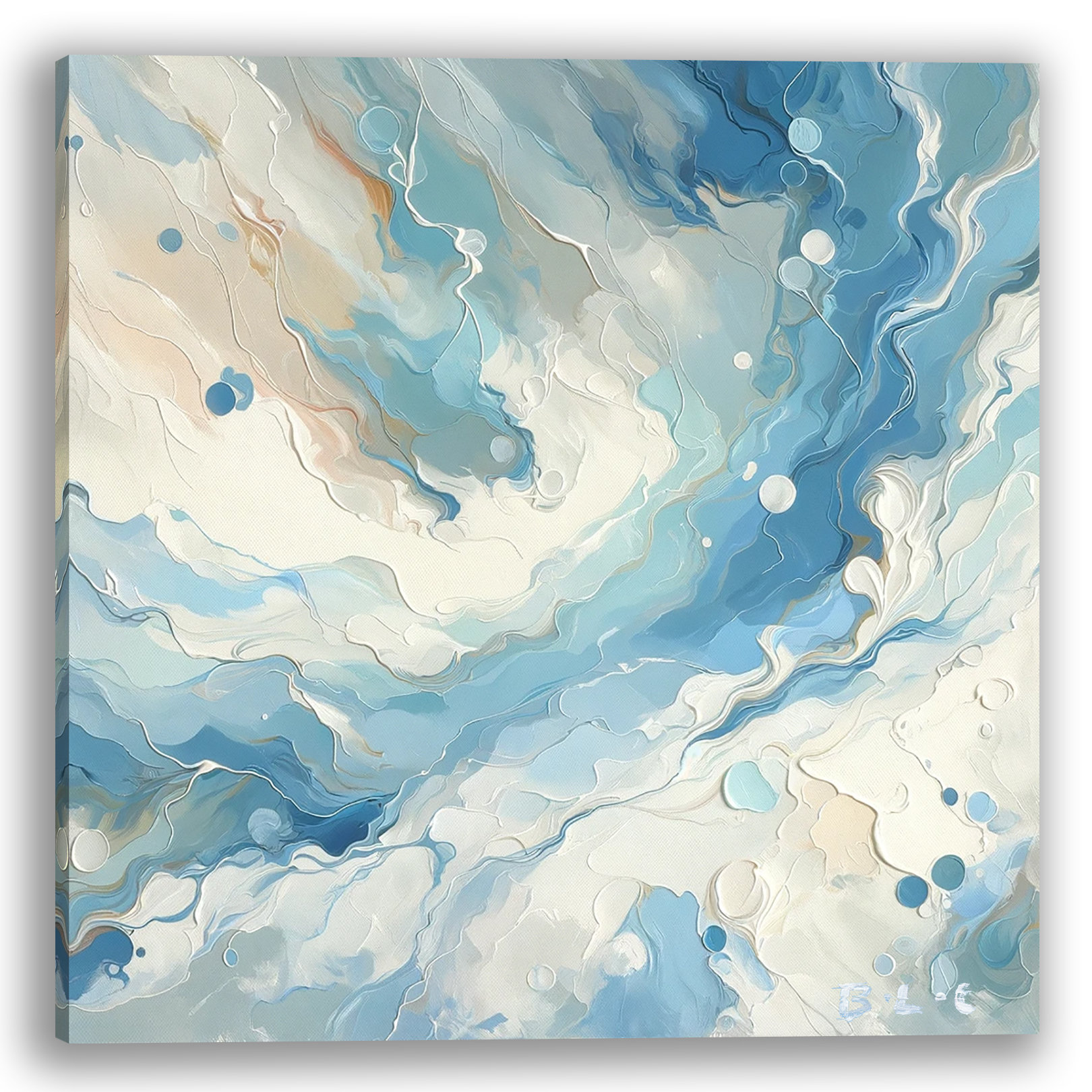 Wrought Studio™ Sandy Shores - Coastal Swirl Abstract Wrapped Canvas ...