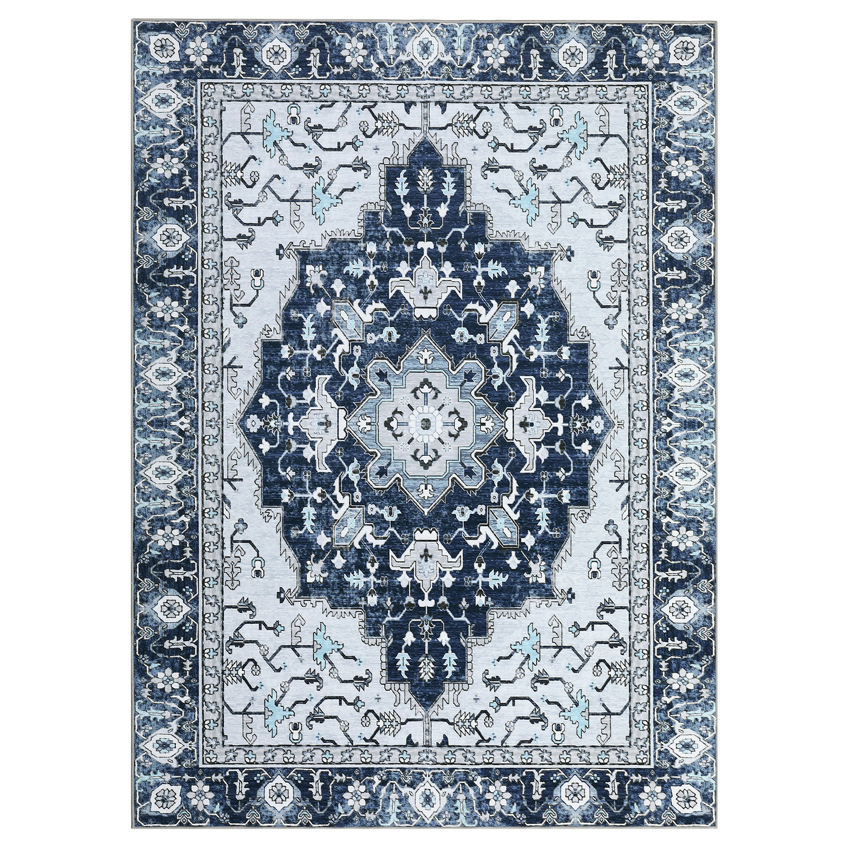 Bungalow Rose Washable Area Rug, Large Living Room Rugs Non-Slip Floor ...