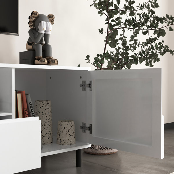 Latitude Run® Entertainment Center For Study - High Gloss Panel Tv ...