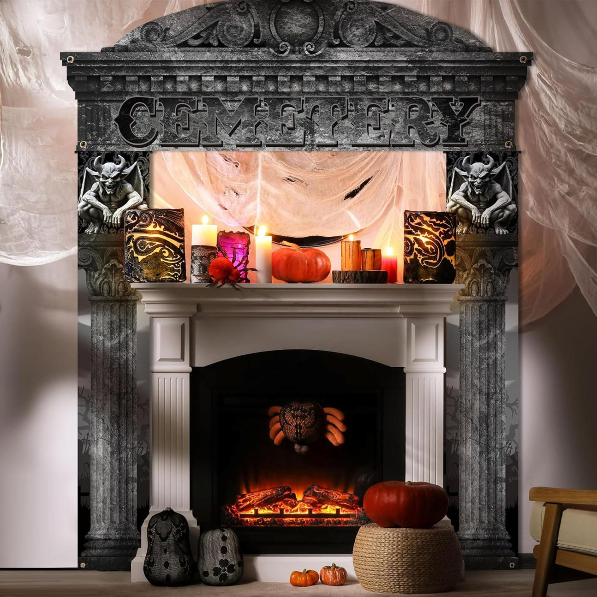 The Holiday Aisle® 3 Pcs Halloween Cemetery Archway Halloween Cemetery ...