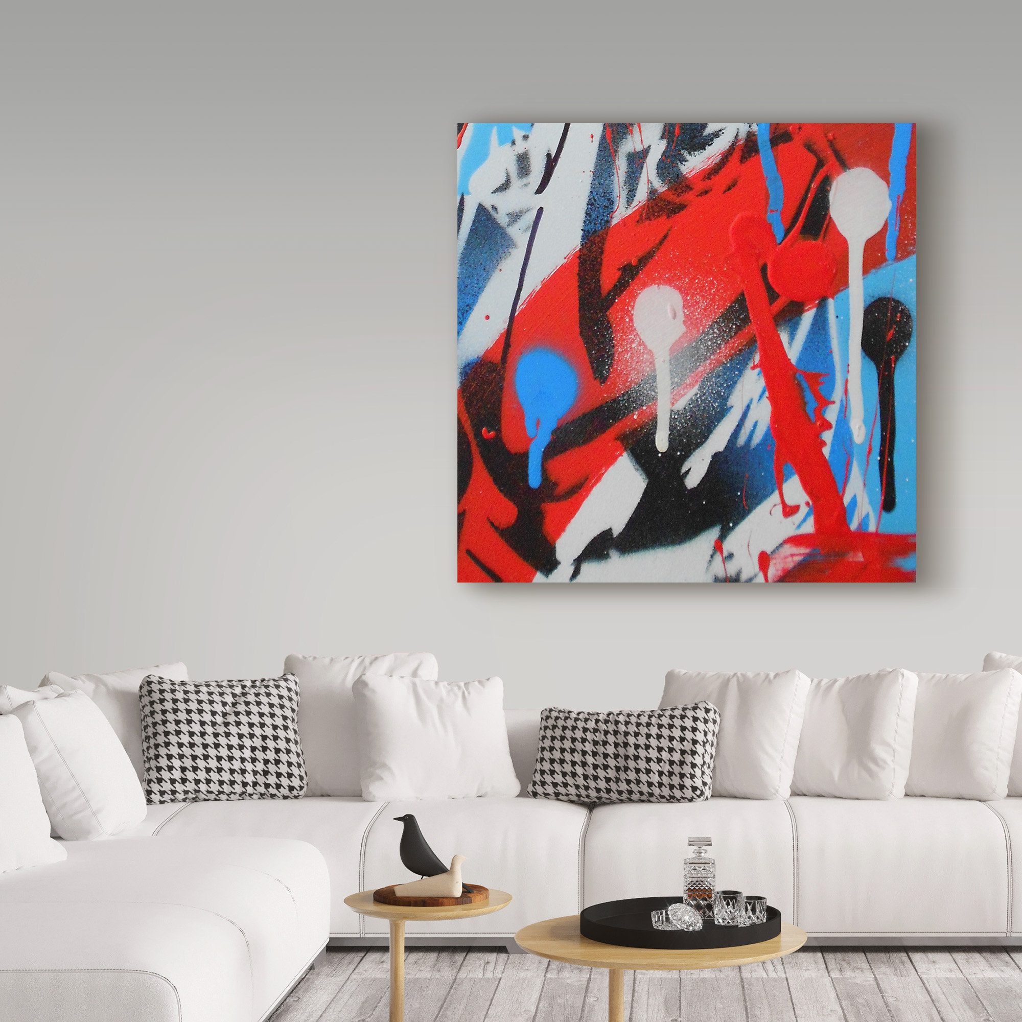 Trademark Fine Art 'Red White Blue' Graphic Art Print on Wrapped Canvas ...