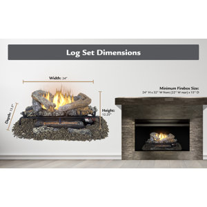 Pleasant Hearth Valley Oak Series Vent Free Gas Log Set 33,000 BTU's ...