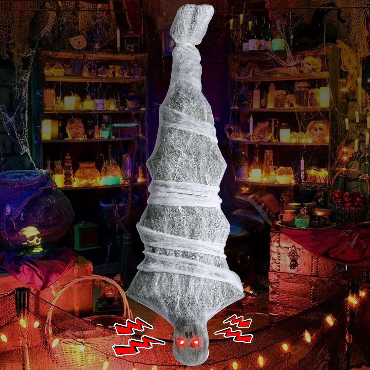 The Holiday Aisle® 72 inches Halloween Decorations Scary Hanging Cocoon ...