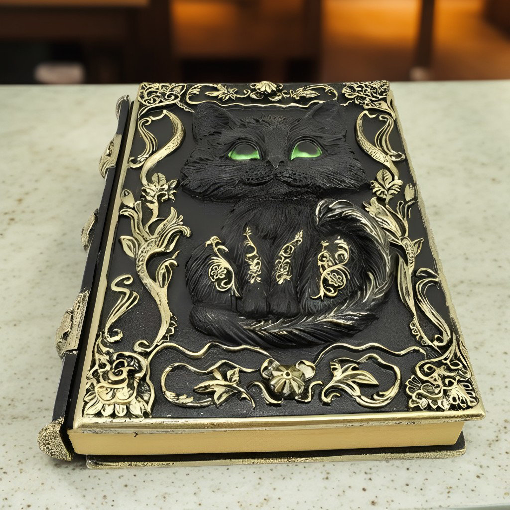 Lark Manor™ 7.5"W Black Notebook of Cat | Wayfair