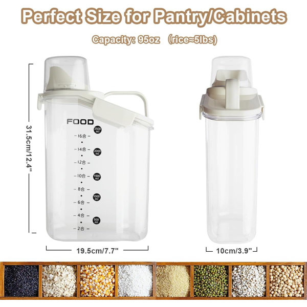 Prep & Savour 1 Piece Cereal Containers Storage, 2.8L/95Oz Airtight ...