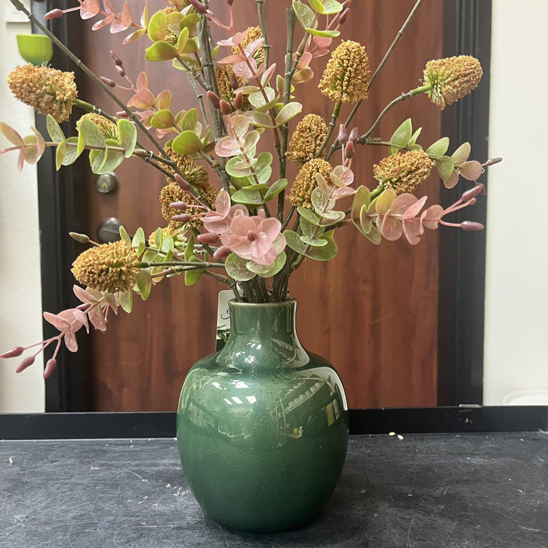 Primrue Fall Leaf Floral Arrangements in Vase | Wayfair