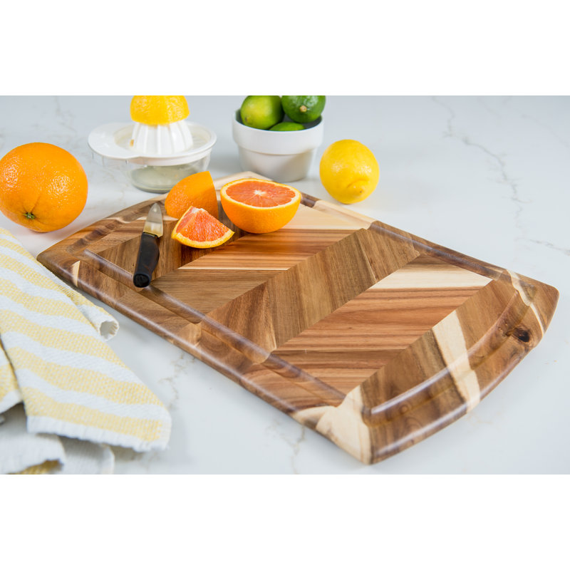 Lipper International Acacia Herringbone Cutting / Serve Board | Wayfair