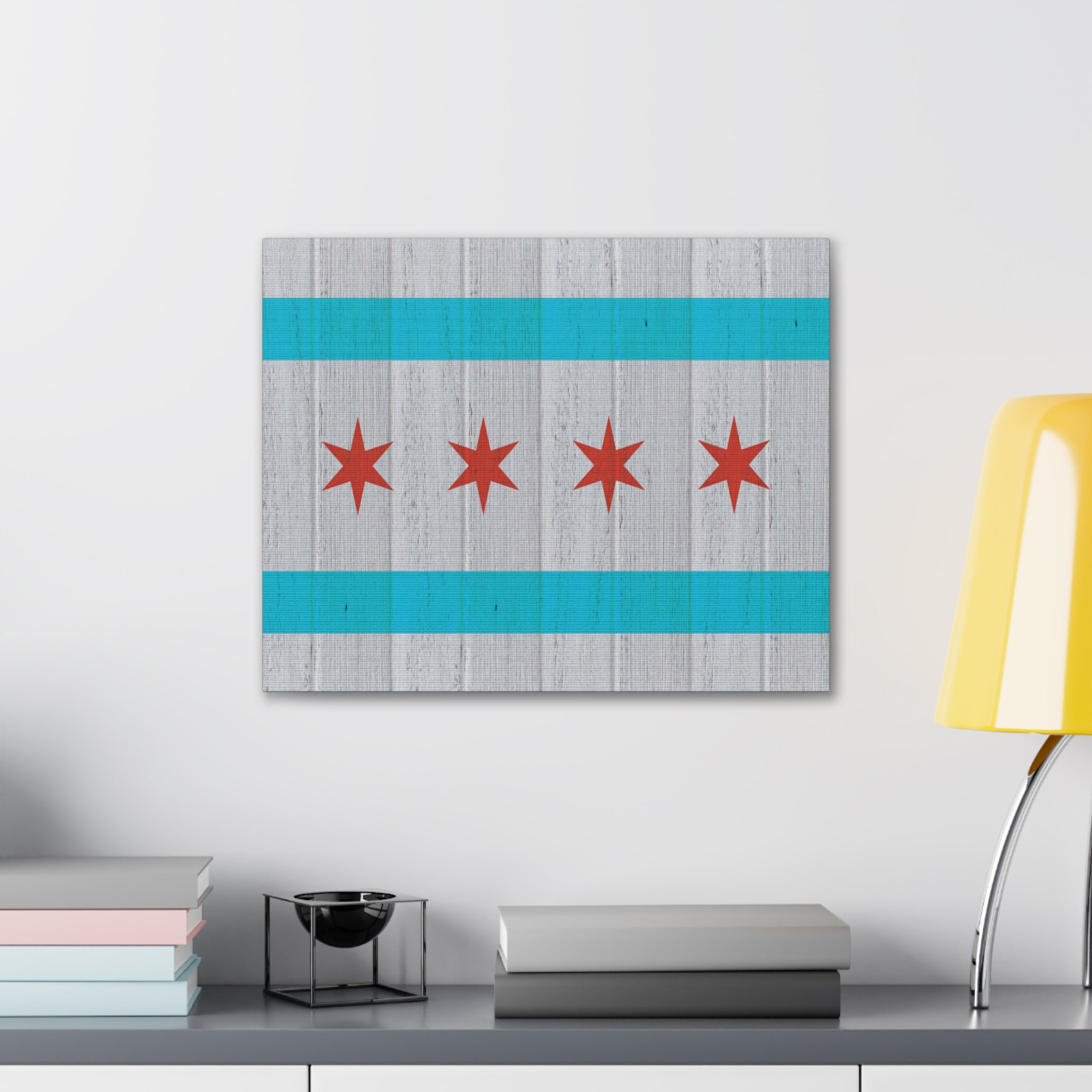 Beachcrest Home Chicago Flag Distressed Wood Look Canvas Wall Art ...