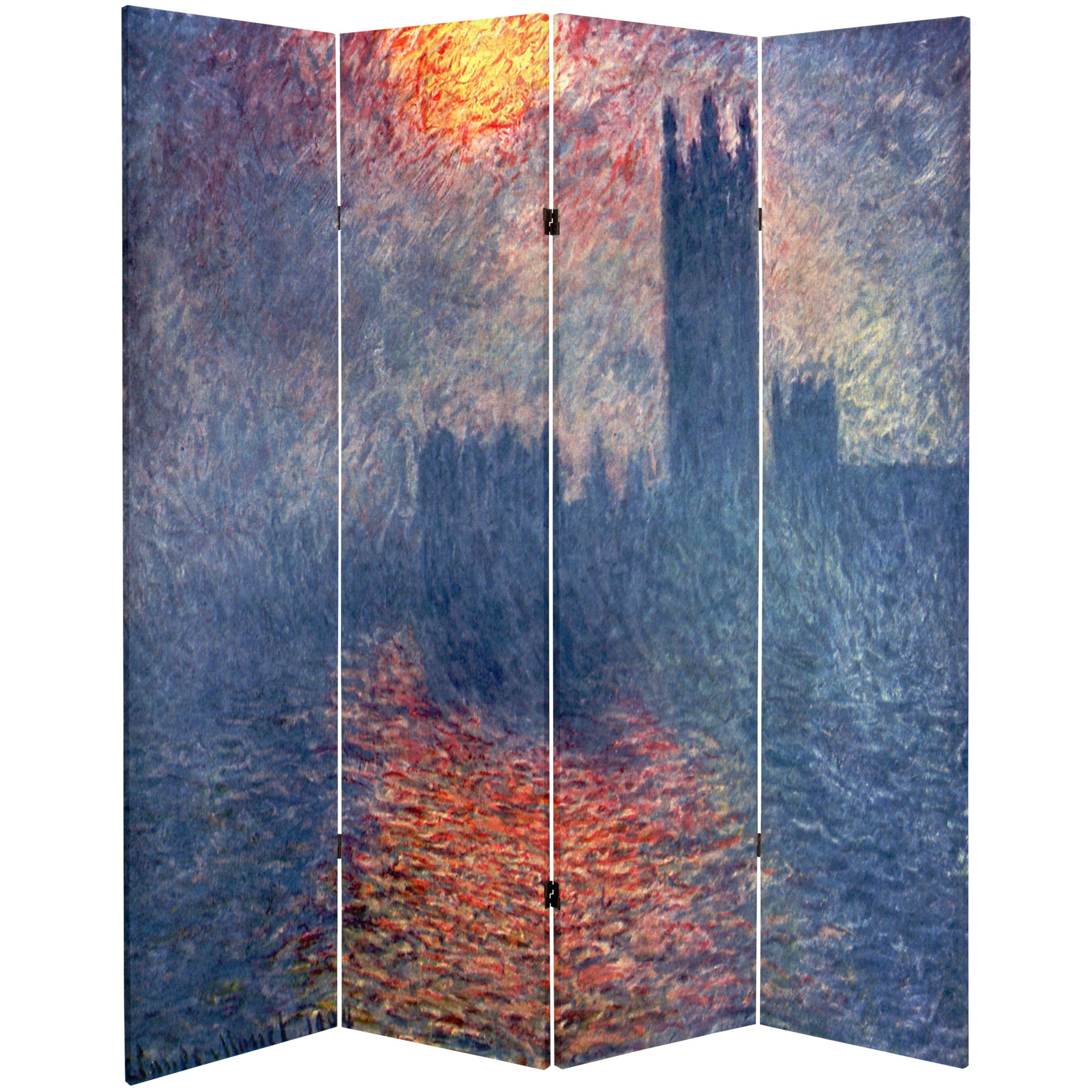 Winston Porter Plante Monet Impressionist Art Canvas Room Divider ...