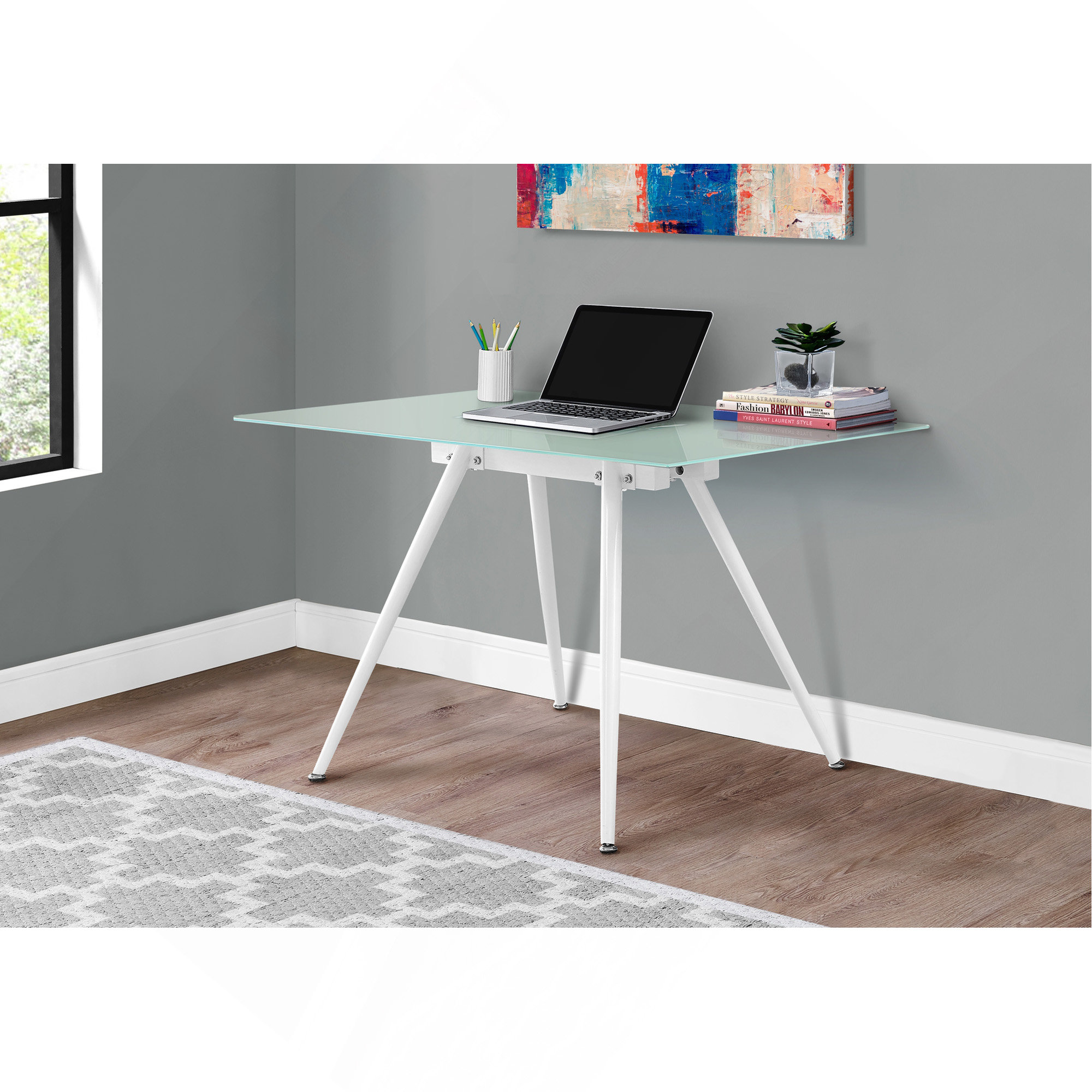 Inbox Zero Versatile Modern Computer Desk For Compact Spaces, Enhancing ...
