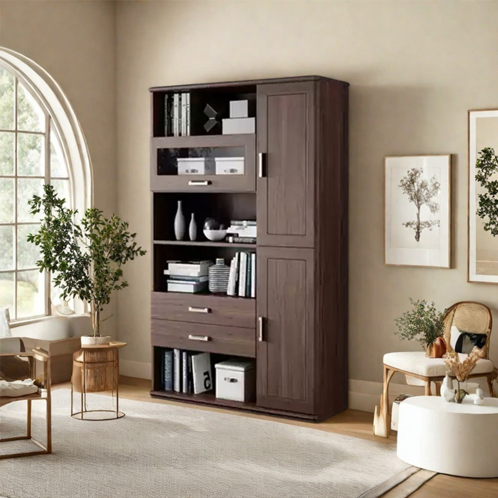 Parttlion New Chinese style solid wood bookcase | Wayfair