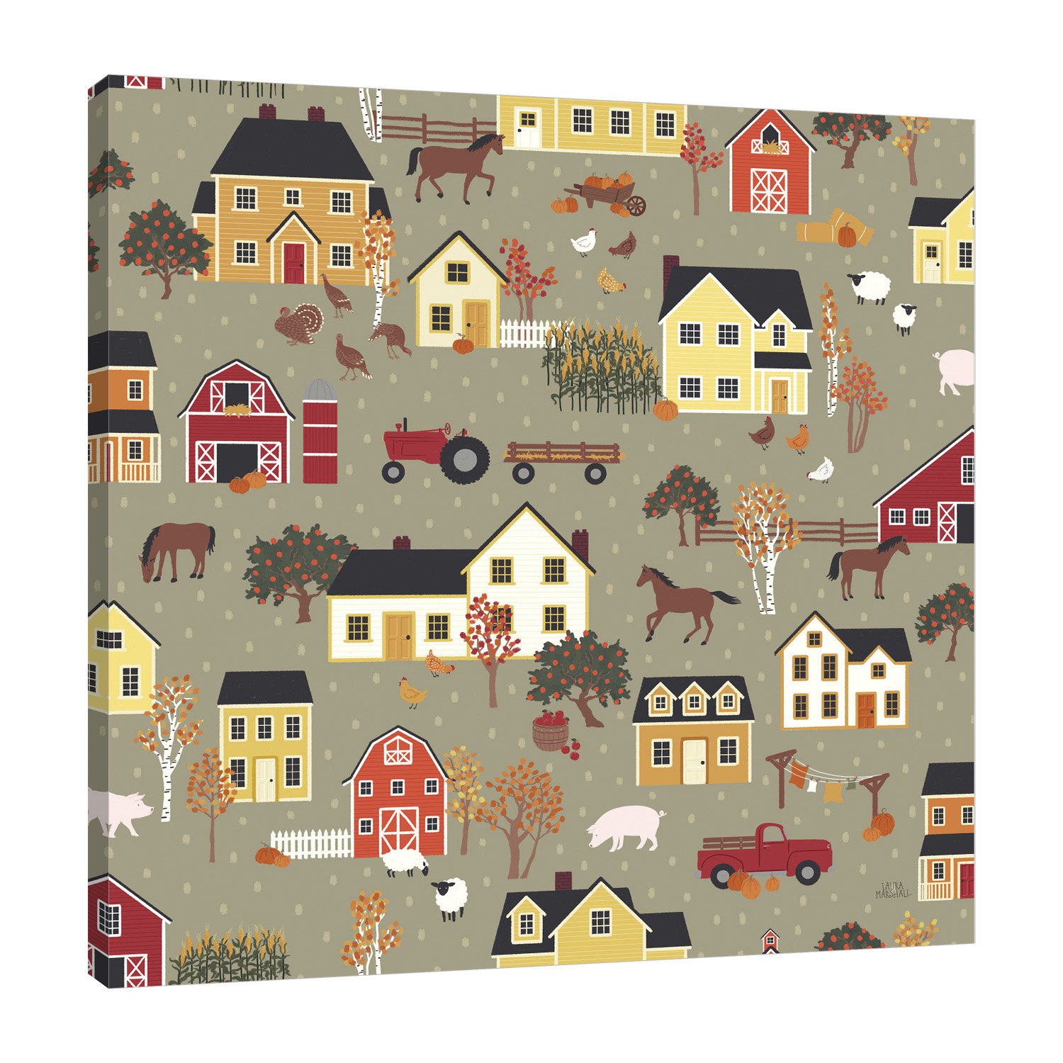 Jaxson Rea "Harvest Village Pattern I" Gallery Wrapped Canvas By Laura ...