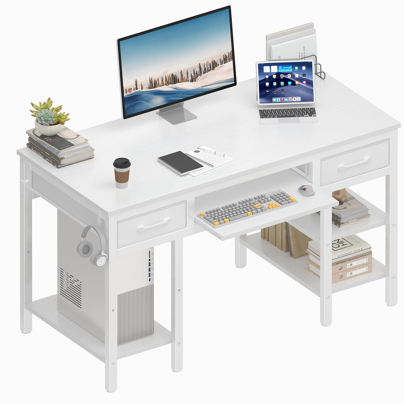 Latitude Run® Desk With Keyboard Tray Slide Out,Home Office Computer ...