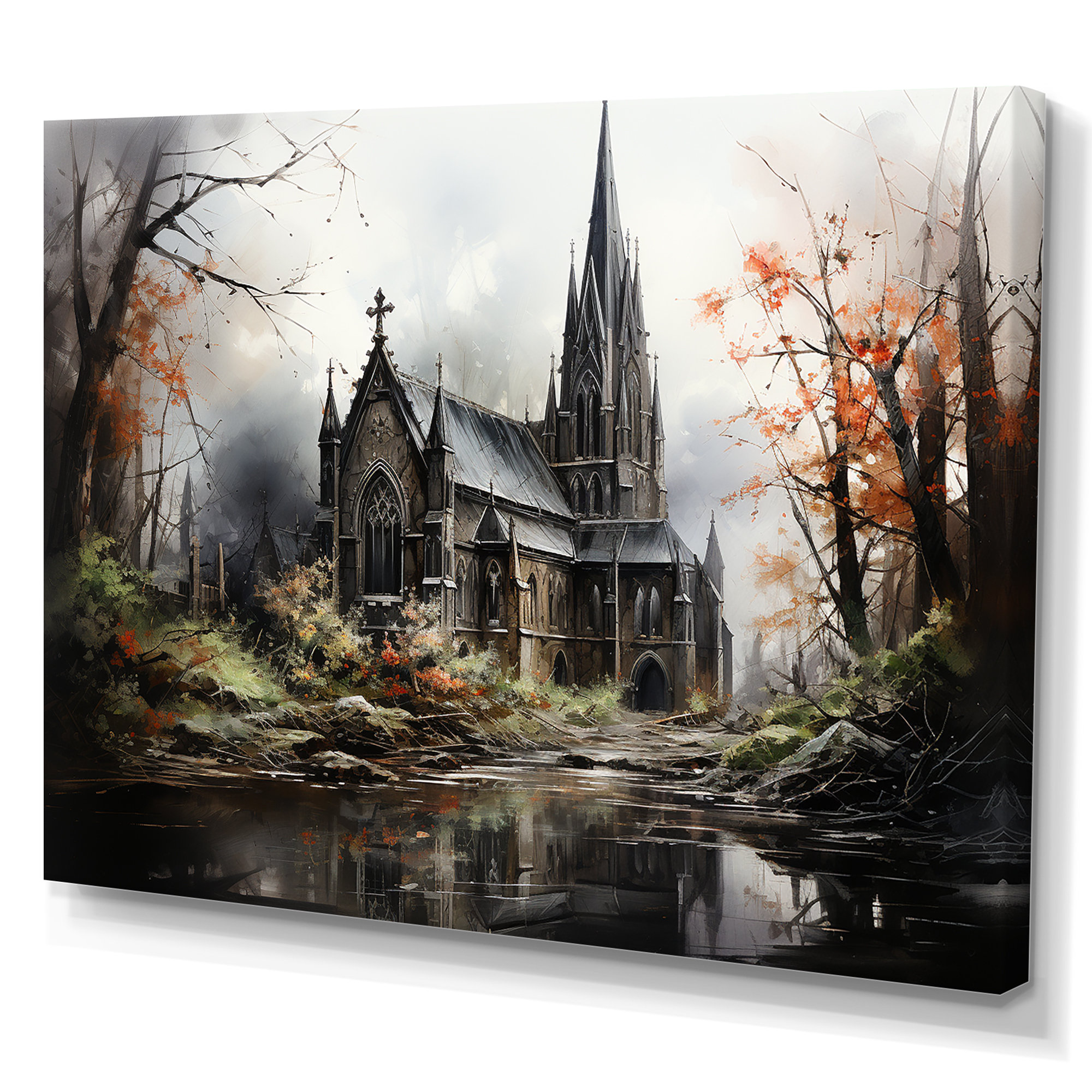 Darby Home Co Black Neo Ecclesiastic Vision church I - Church Canvas ...