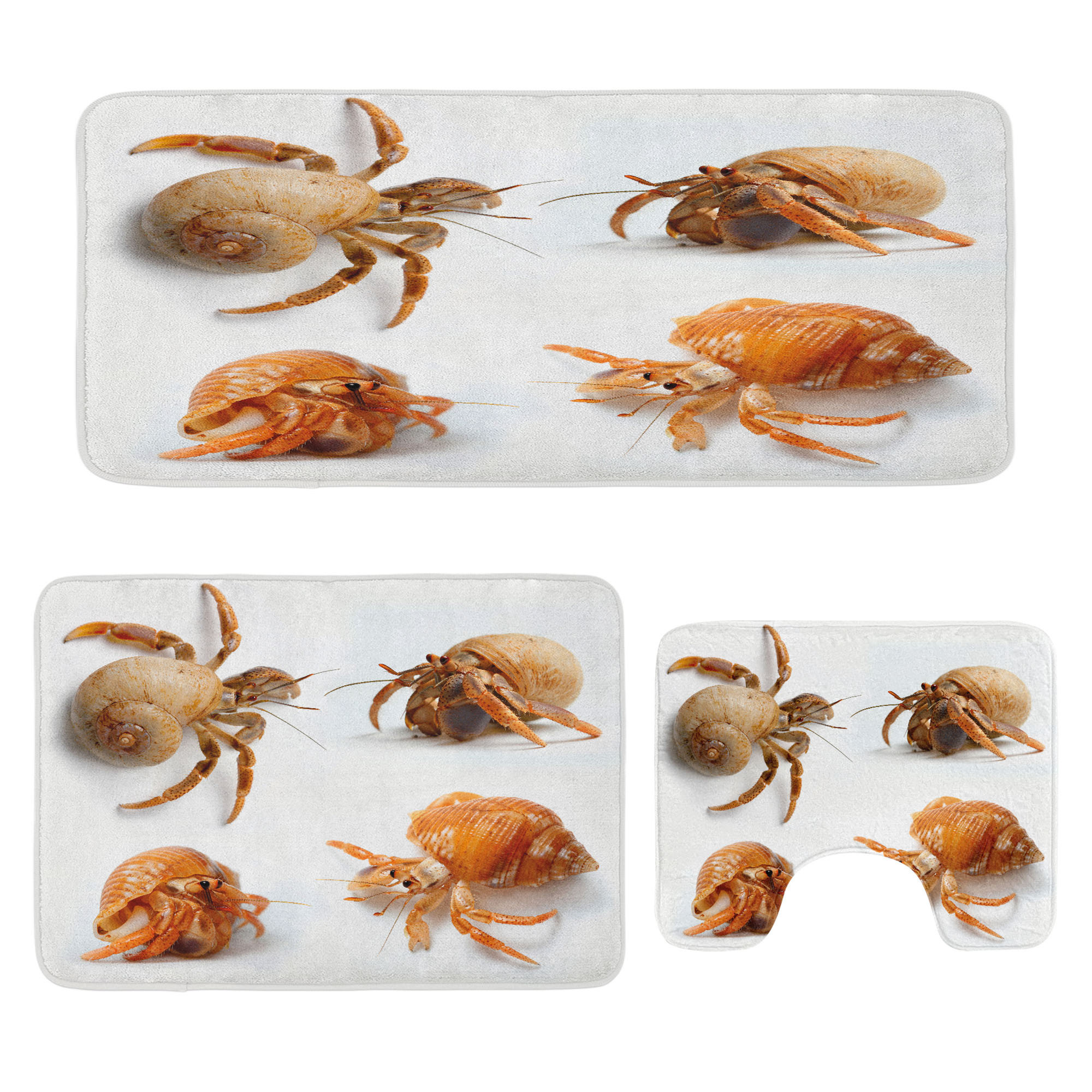 East Urban Home Sea Animals Bathroom Rug Set 3 Pieces U-Shape ...