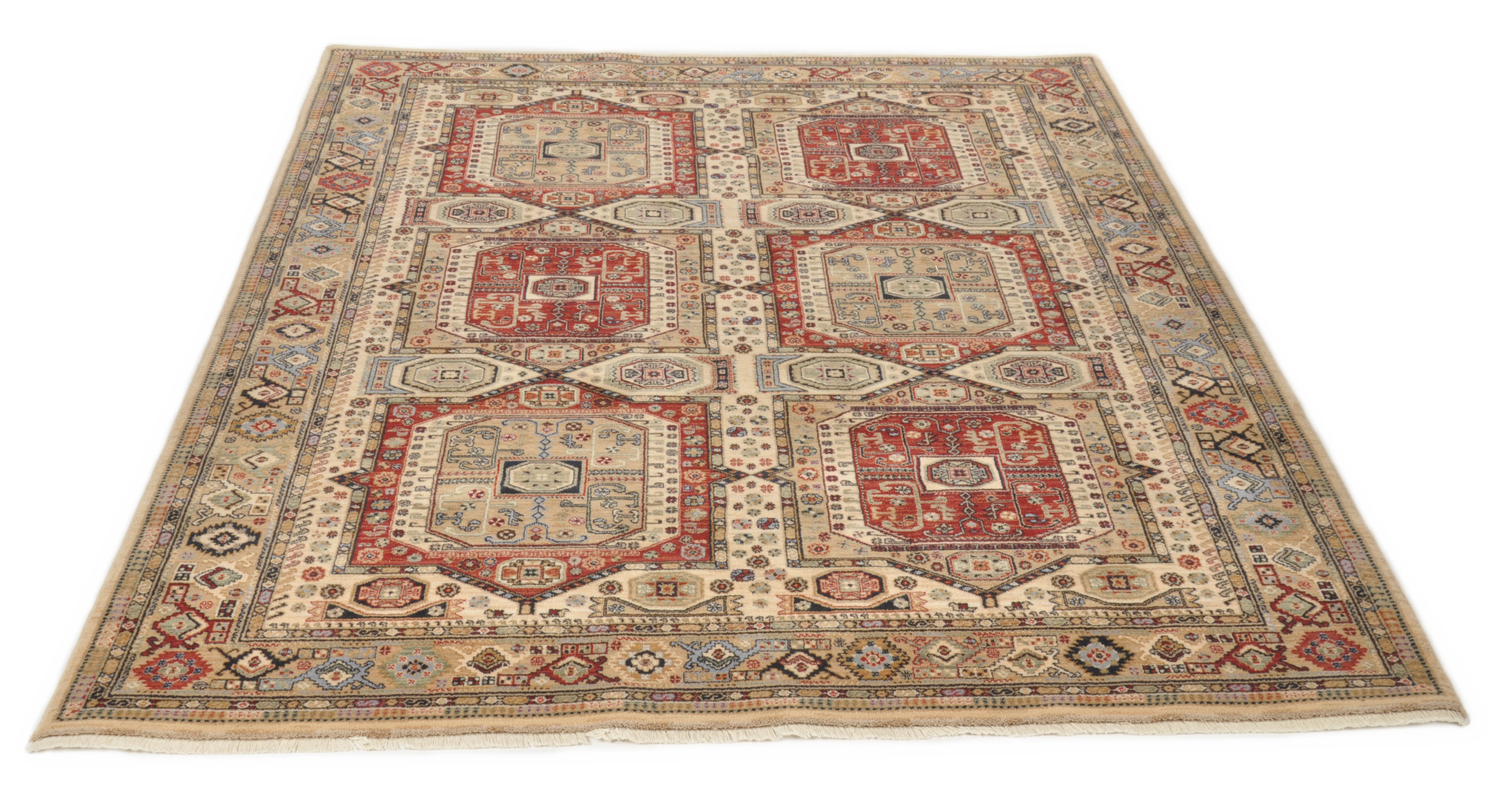 Theko The Saharna 7275 Machine Woven Wool Beige/Red/Brown Rug | Wayfair ...