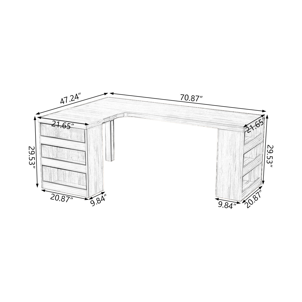 Cozynest Tan Rectangular Solid Wood desks | Wayfair