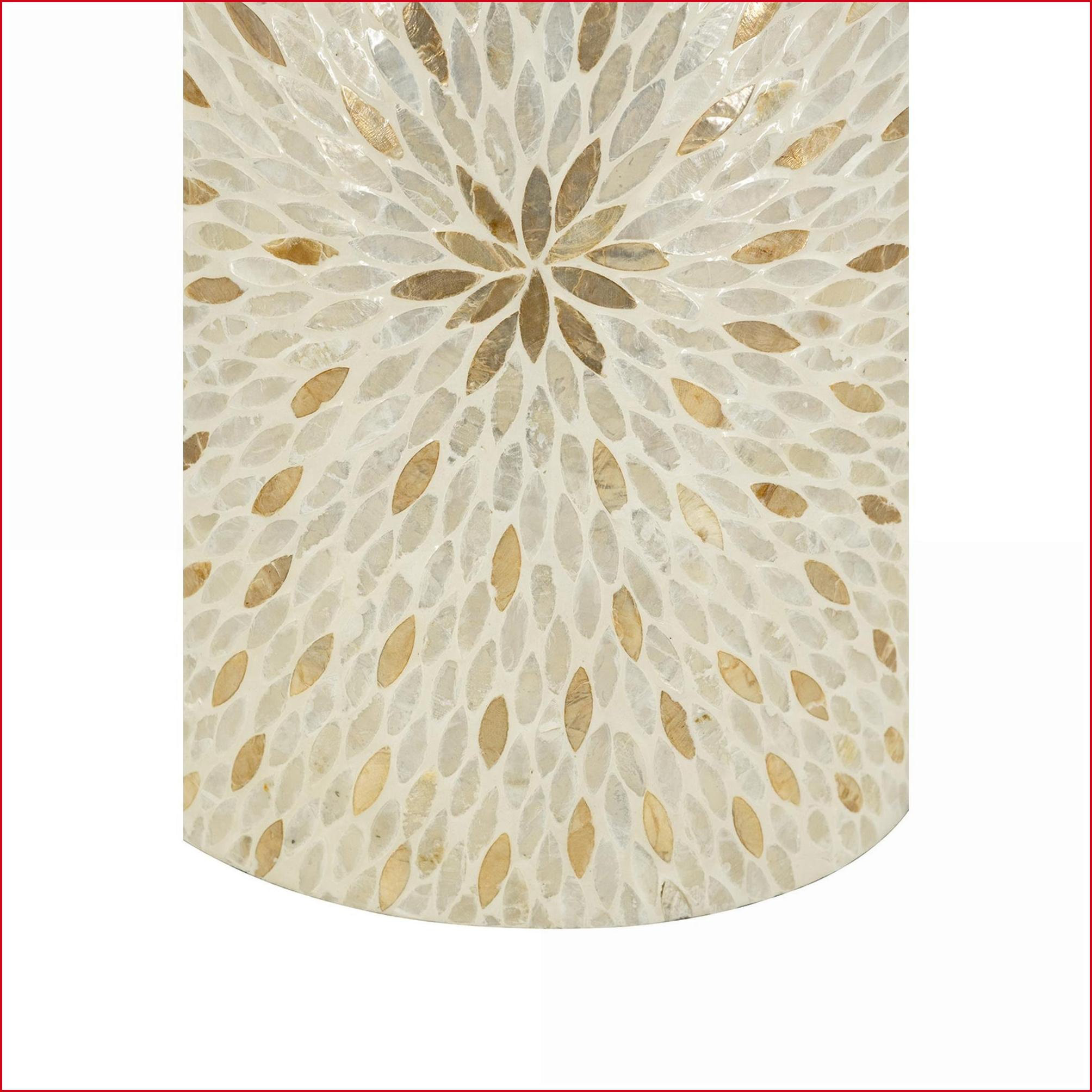 Mercer41 Accent Stools 14x14x18 Gold+White Capiz Starburst Drum Stool ...