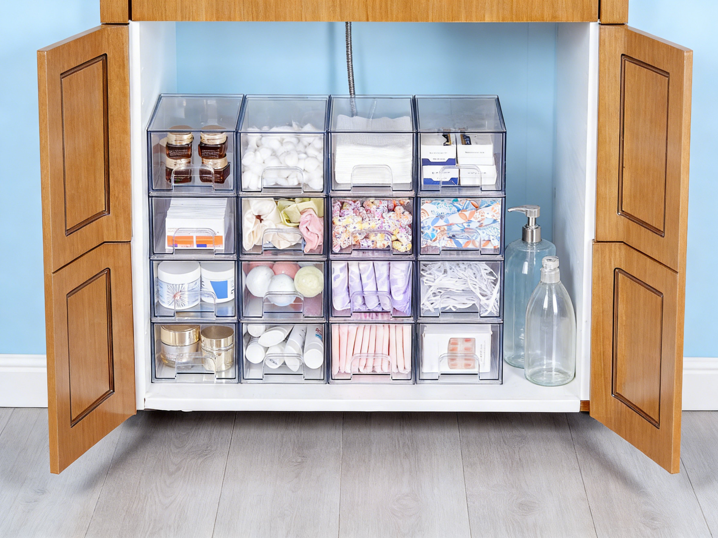 Latitude Run® 4-Pack White Stackable Plastic Storage Drawers, Small ...