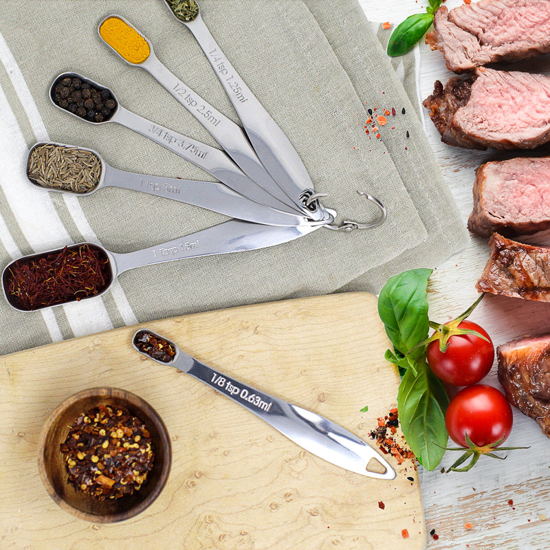 Zulay Kitchen 6 -Piece Stainless Steel Measuring Spoon Set & Reviews ...