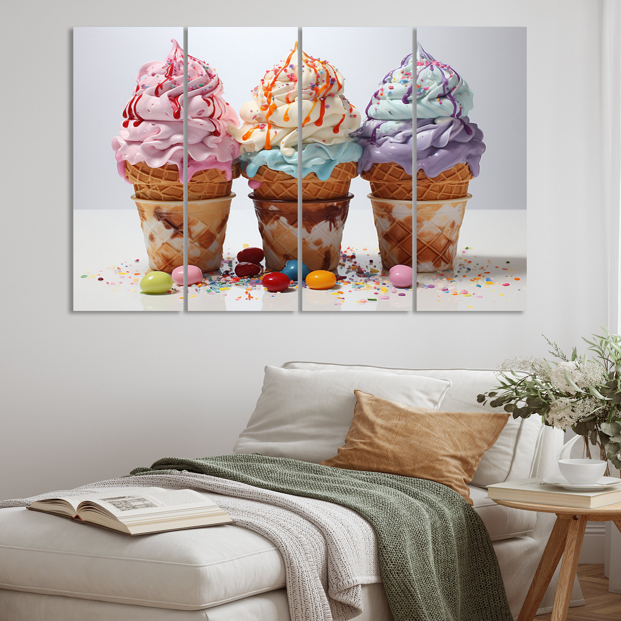 DesignArt Food Ice Cream Pointillism III " Food Ice Cream Pointillism ...