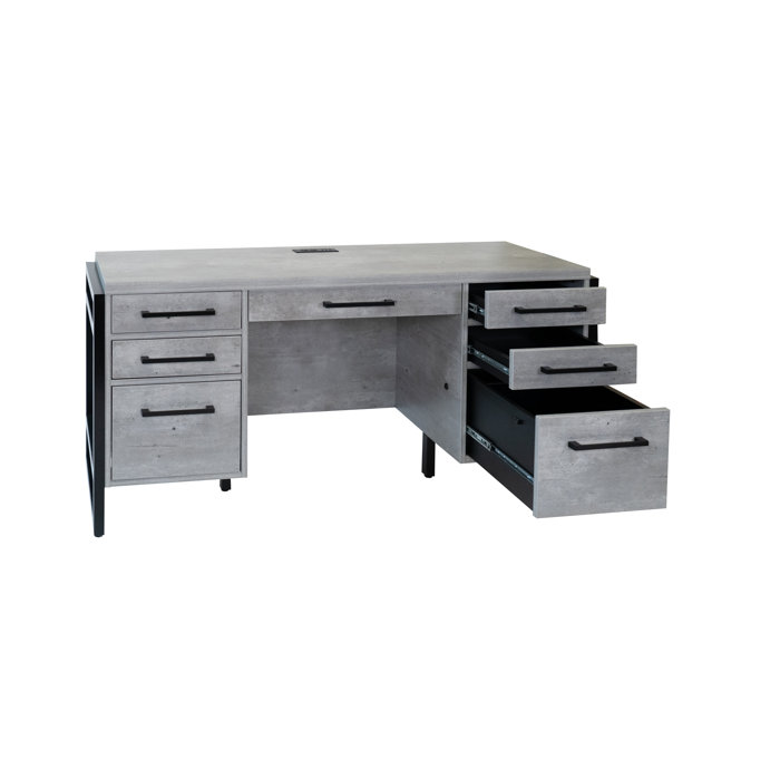 Wade Logan® Aukse Desk with Built in Outlets | Wayfair