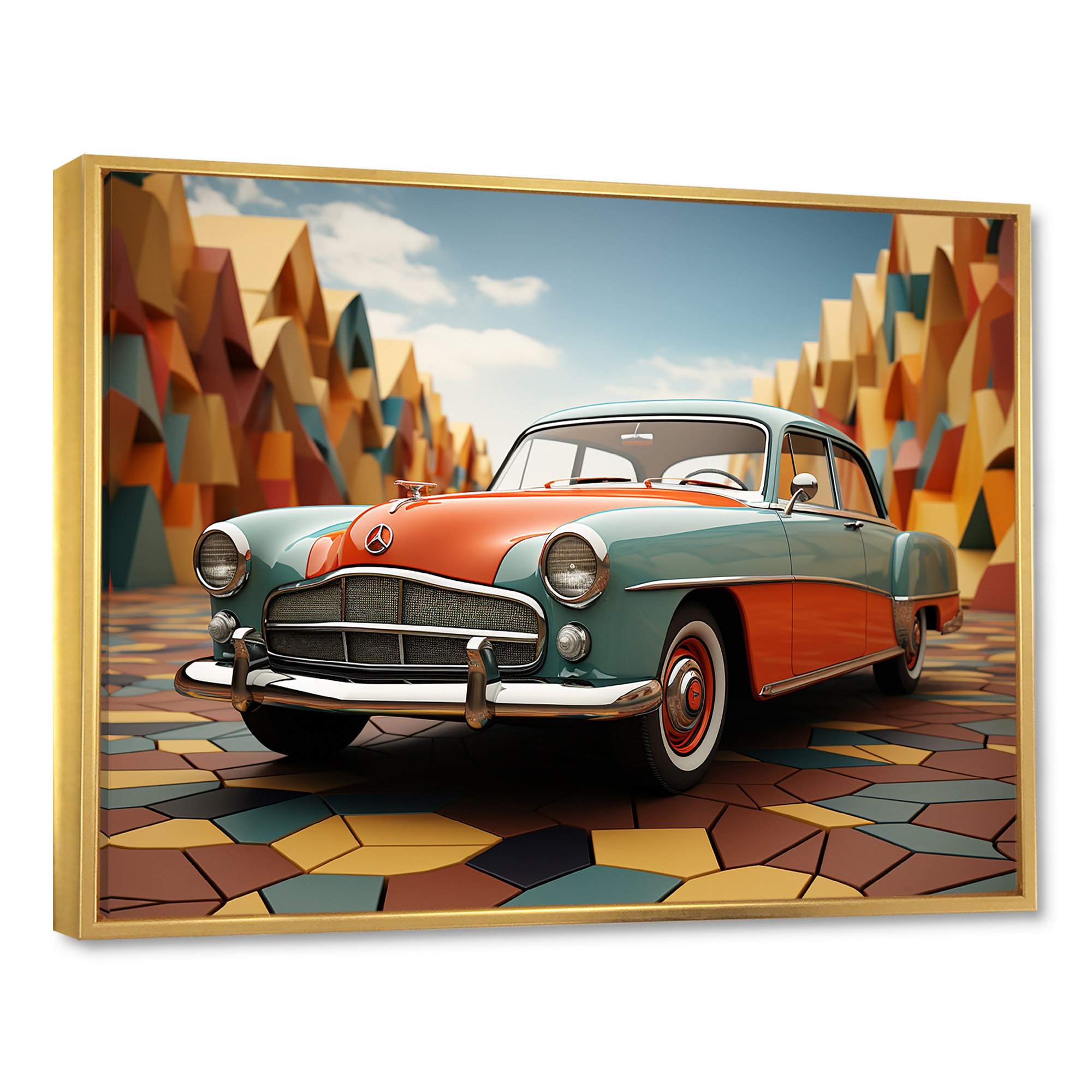 Williston Forge Cubist Interpretation Of A Vintage Car On Canvas Print ...