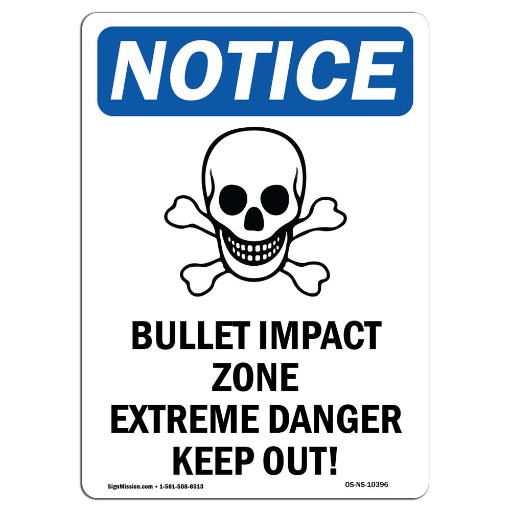SignMission Bullet Impact Zone Sign with Symbol - Wayfair Canada