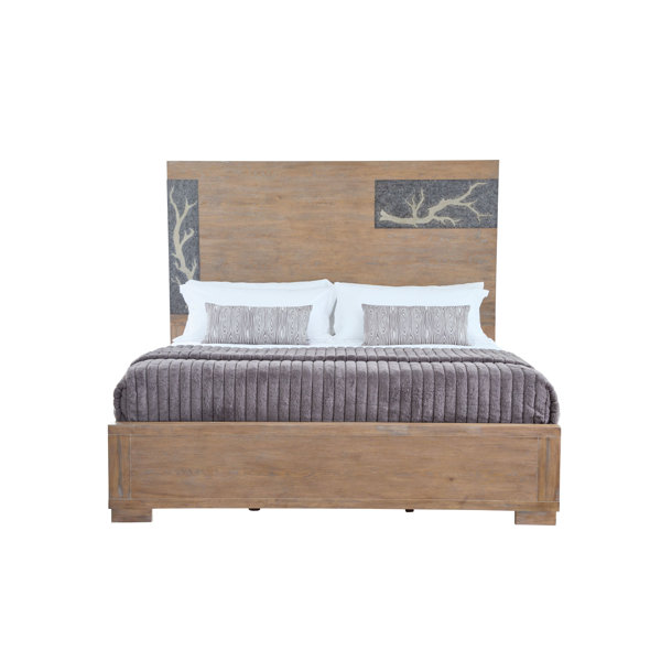 Millwood Pines Driftwood Transitional Wooden Bedframe With Inset Panel ...