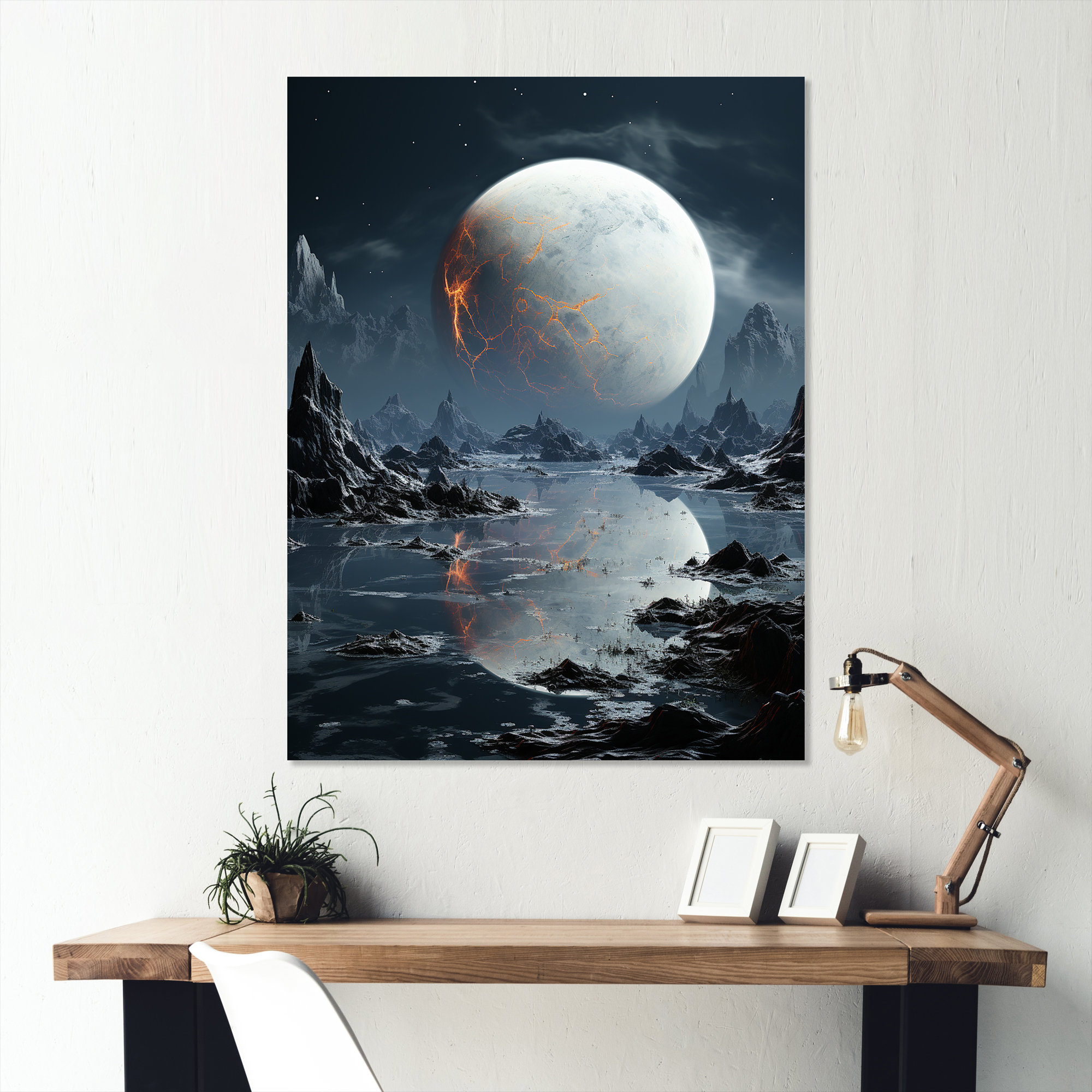 Lark Manor™ White And Grey Infinite Cosmos I - Space Planet Metal Wall ...