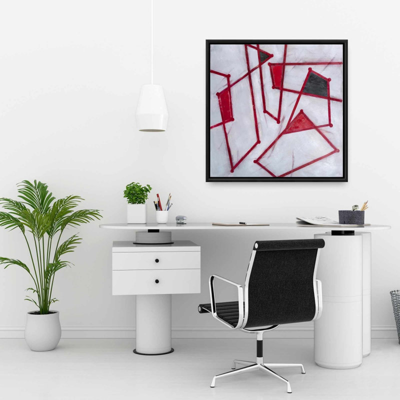 Ivy Bronx " Red Outlines Shapes " | Wayfair