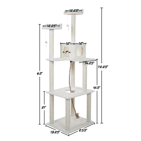 Petmaker PetMaker 6 Foot Cat Tree with Scratch Posts in Ivory & Reviews ...