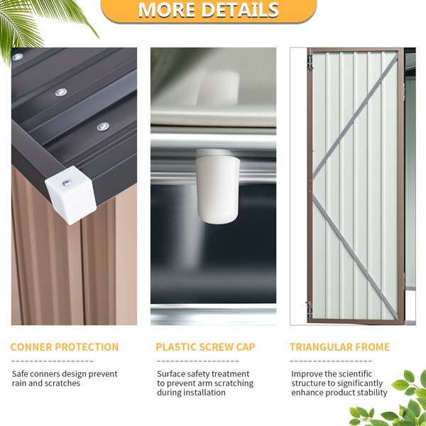 JolyDale 6 ft. W x 4 ft. D Metal Storage Shed & Reviews | Wayfair