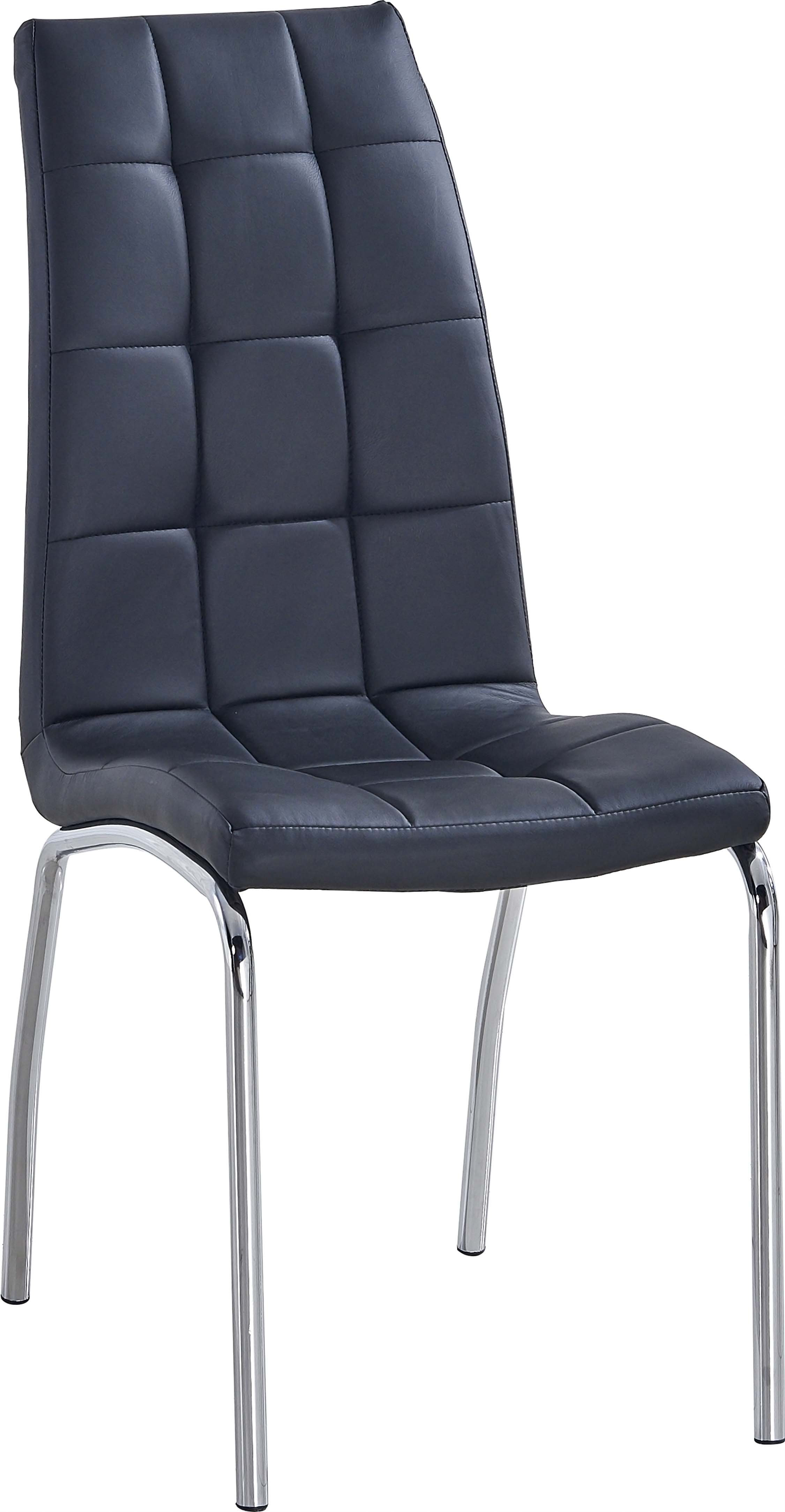 Latitude Run® Leatherette Dining Chair with Silver Metal Legs, Set of 4 ...