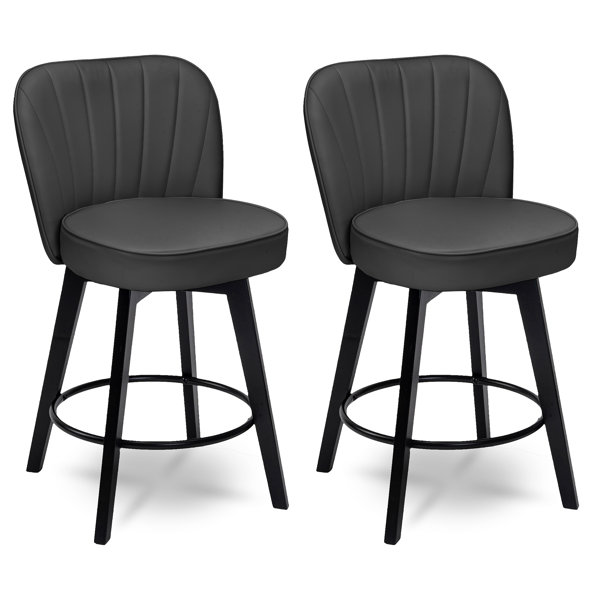 Corrigan Studio Counter Stools,26" 360 Free Swivel Vertical Line Modern ...