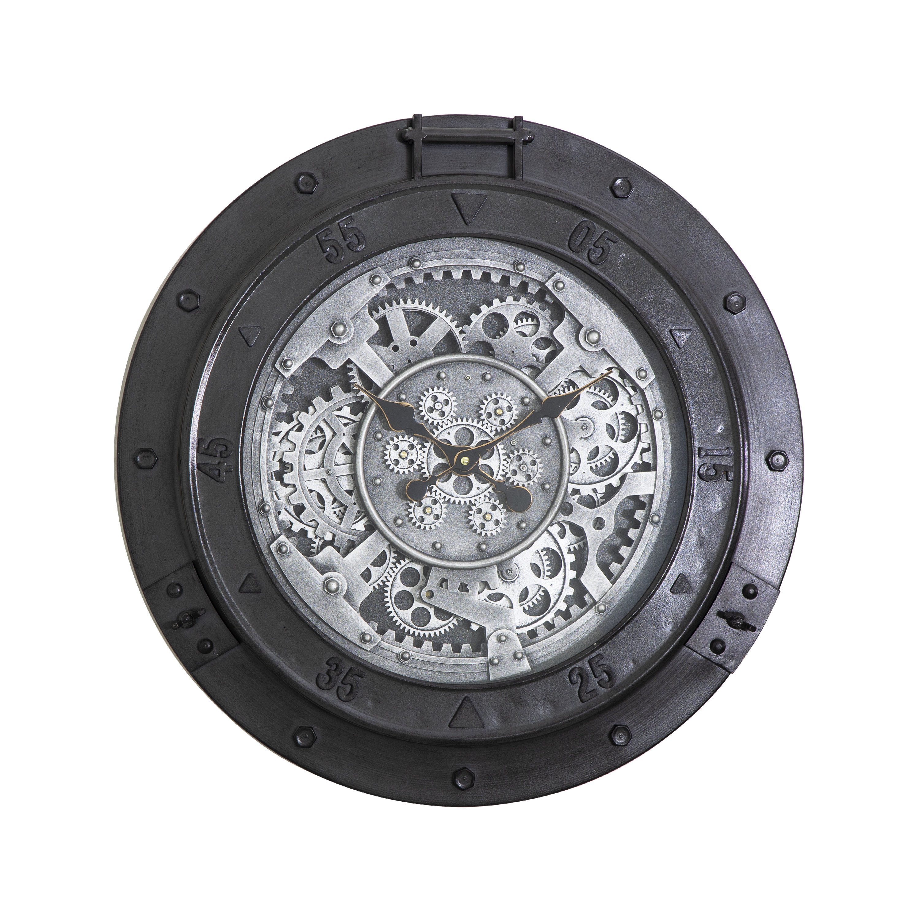 Trent Austin Design® 24" Urban Steel Clock With Open Moving Gears | Wayfair