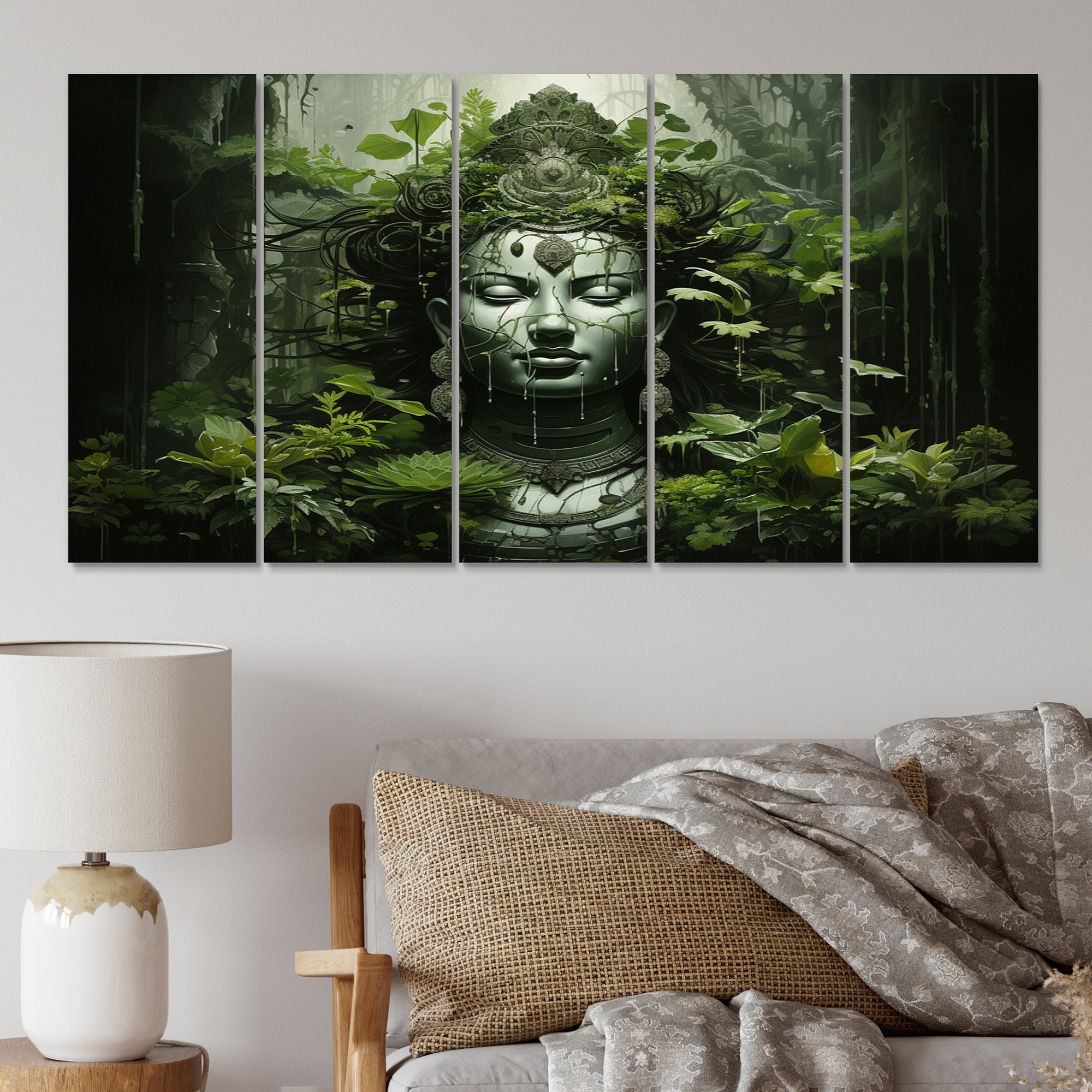 Design Art Buddhism Sacred Mantra II - Spiritual Metal Wall Art Living ...