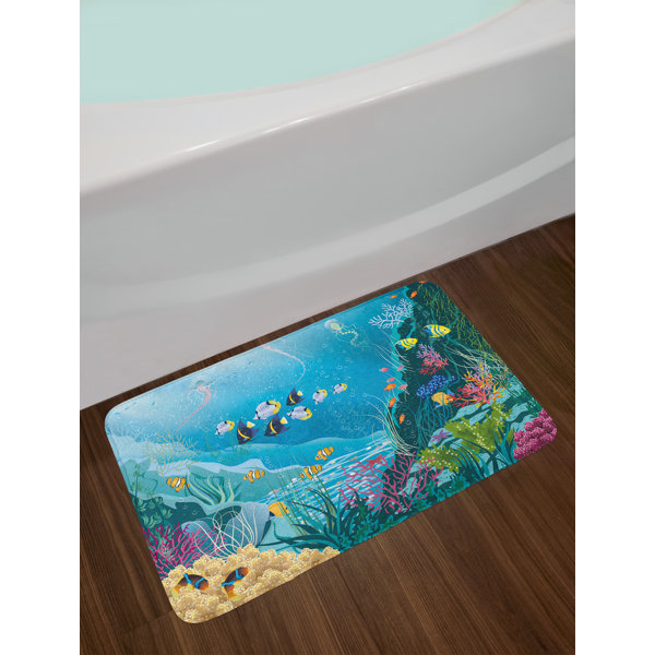 Bless international Underwater Fish Bath Rug | Wayfair