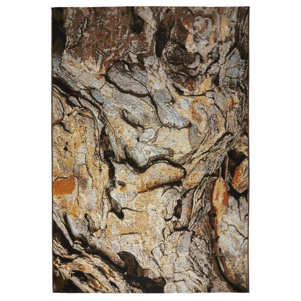 Metro Lane Cassidi Abstract Machine Woven Brown Area Rug | Wayfair.co.uk
