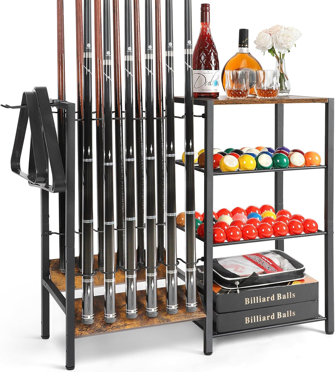 XIANGXIELISHE Pool Stick Holder Floor Stand Up To 12 Cue Sticks | Wayfair